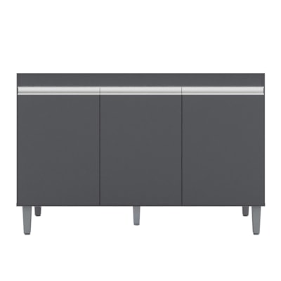 Balcão Gabinete Para Pia Sem Tampo 120cm 3 Portas e 1 Gaveta Gabriela Cinza - AJL Móveis - MPozenato
