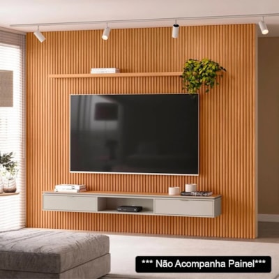 Rack Bancada de TV 50 Polegadas Rebu L06 Nature/Off White - Mpozenato - MPozenato