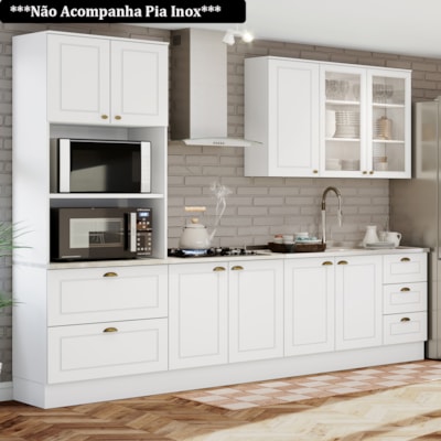 Cozinha Modulada Completa 280cm 5 Peças 8 Portas 3 Gavetas Americana ...