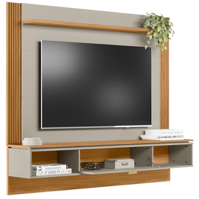 Rack Bancada de TV 50 Polegadas Rebu L06 Nature/Off White - Mpozenato - MPozenato