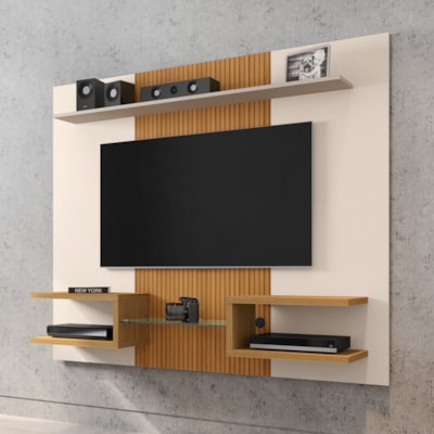 Painel Suspenso Para TV Até 48 Polegadas Navi Preto Fosco/Ripado - Bechara - MPozenato