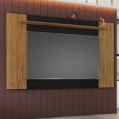 Painel Suspenso Para TV Até 48 Polegadas Navi Preto Fosco/Ripado - Bechara - MPozenato